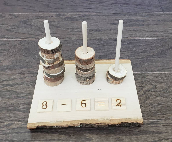 Wooden Math Set 1-10, Addition & Subtraction, Fine Motor, Gift for Kid ...